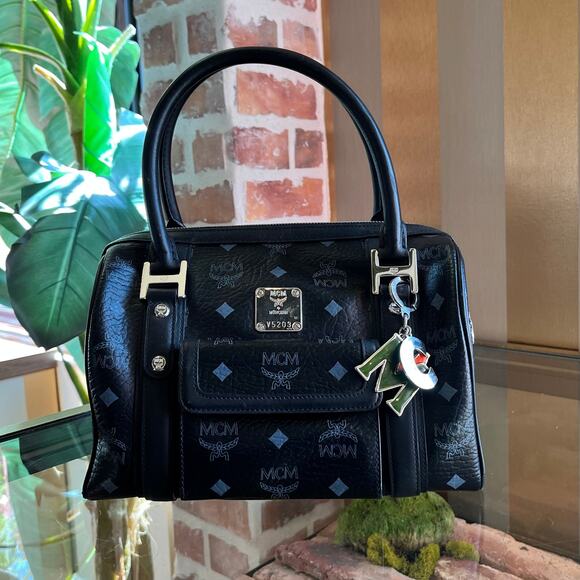 MCM | Bags | Mcm Boston Small Visetos Monogram Canvas Satchel | Poshmark